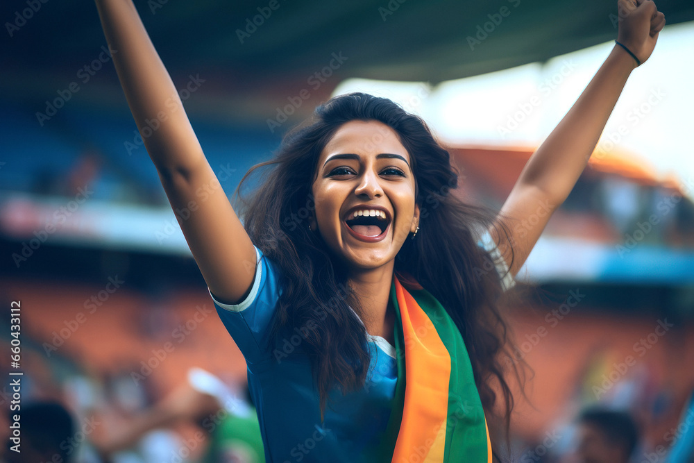 Young girl screaming by showing hand gestures and signs while watching ...