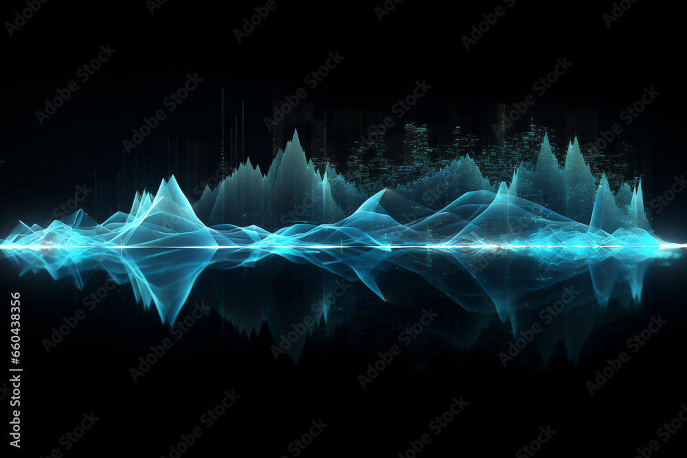 Audio soundwave scope signal as an abstract background depicting a ...