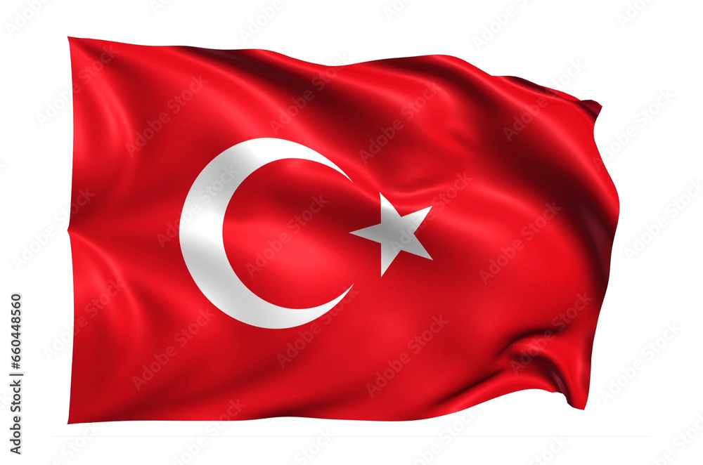 Turkey flag on transparent background Stock Illustration | Adobe Stock