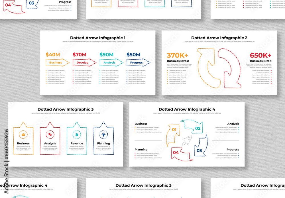 Dotted Arrow Infographic Design Template Stock Template | Adobe Stock