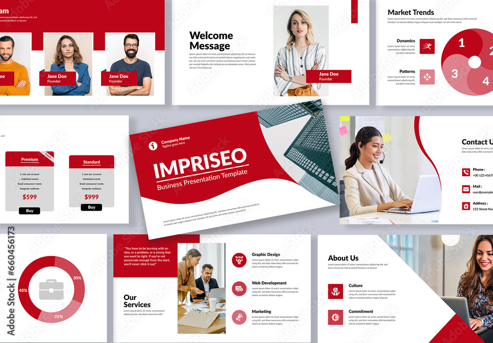 Modern Business Presentation Design Stock Template | Adobe Stock