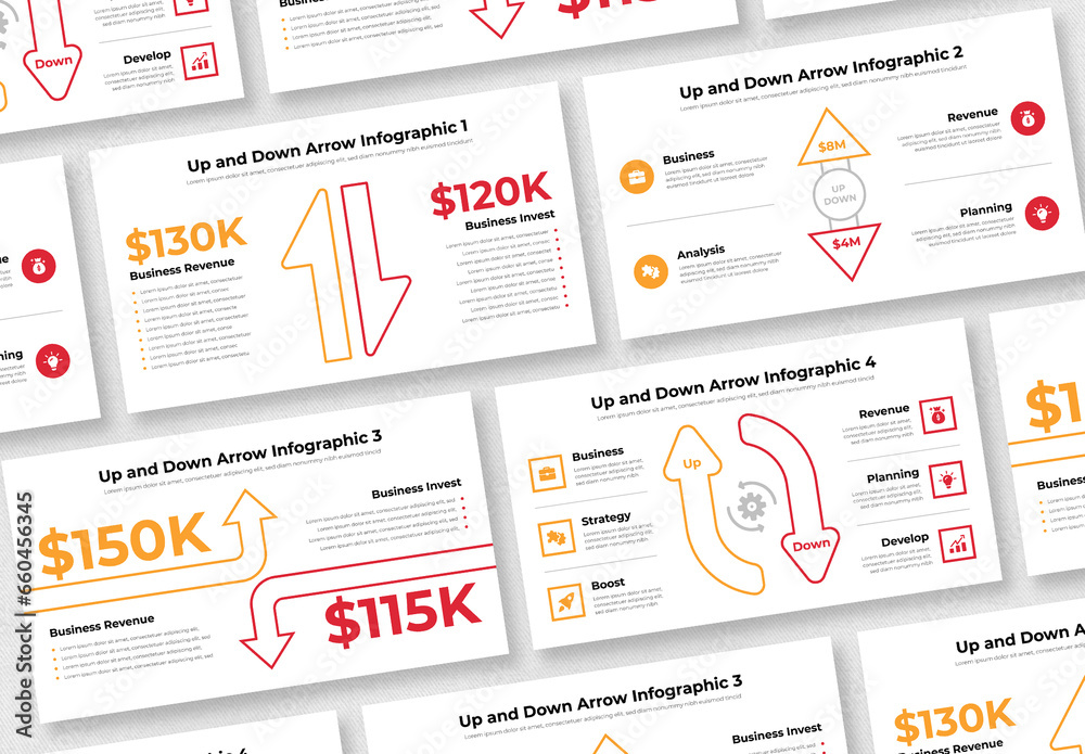 Up and Down Arrow Infographic Design Template Stock Template | Adobe Stock