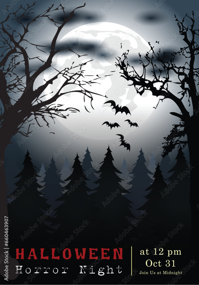 Abstract of Halloween to be the Spooky or The Horror Banner Template ...