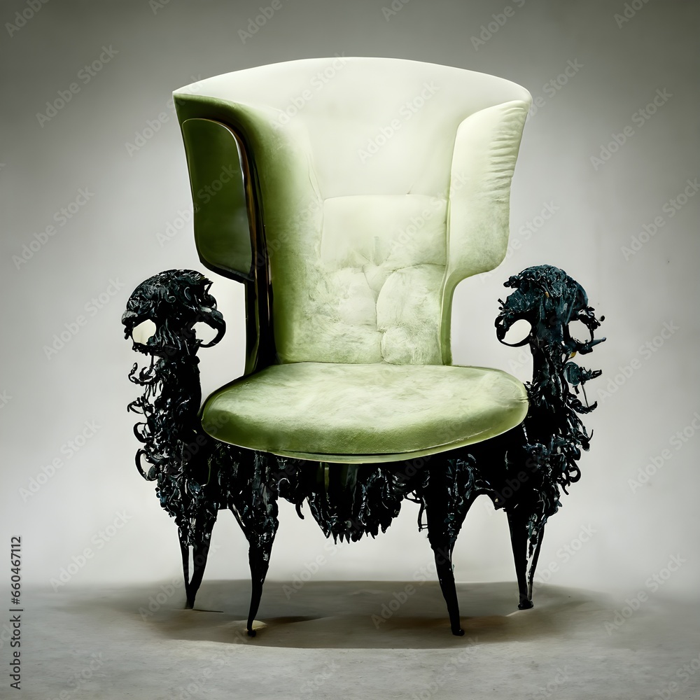 french asain nostalgiacore rococo chair tall wingback chair monster ...