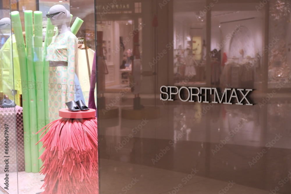 Shanghai,China-April 1st 2023: SPORTMAX clothing store brand logo sign ...