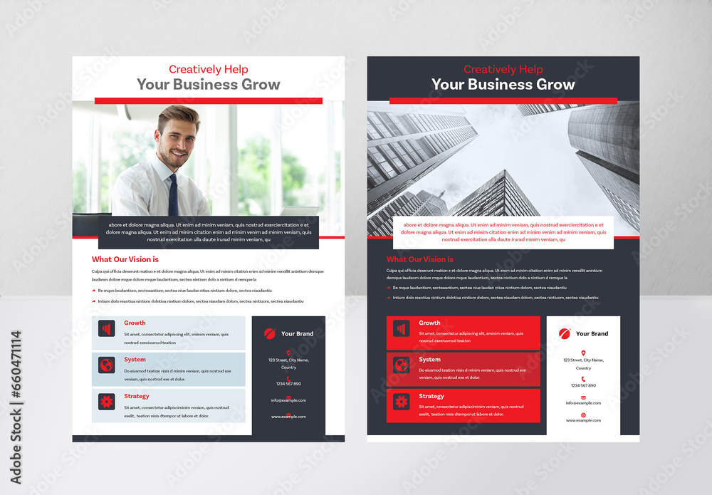 Corporate Flyer with Two Color Schemes Stock Template | Adobe Stock