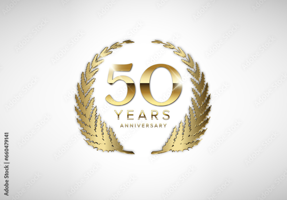Light Fifty years anniversary card template Stock Template | Adobe Stock