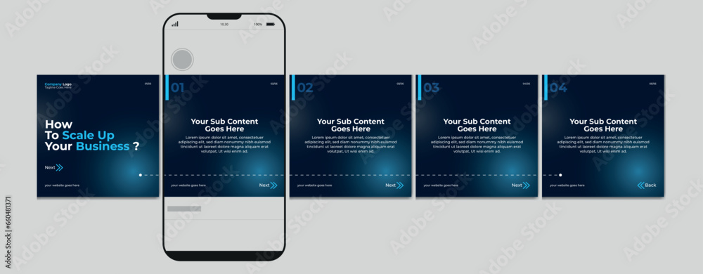 Set of Linkedin Carousel Post, editable social media Instagram carousel ...