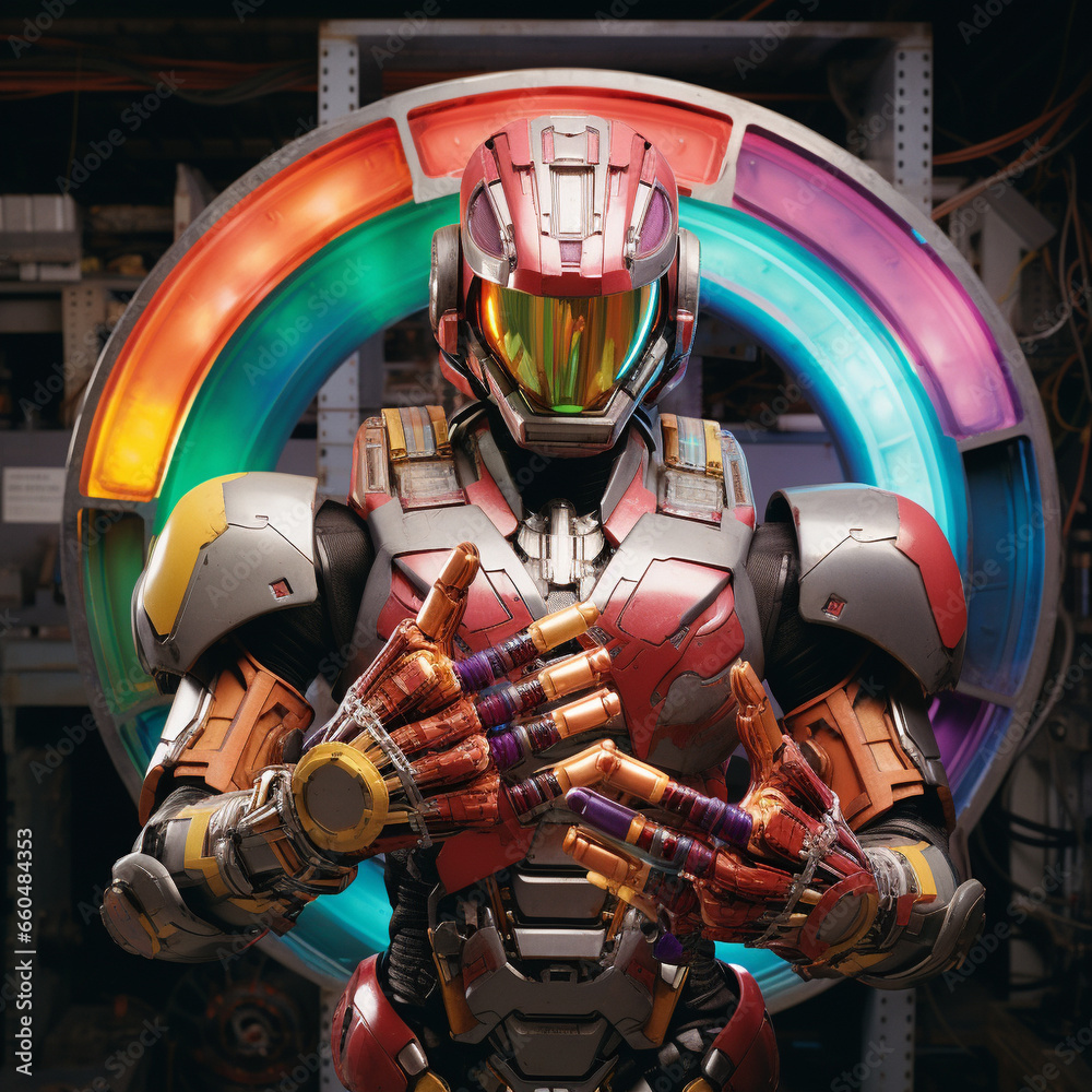 futuristic samus Metroid film costume in multi-colored metal and ...