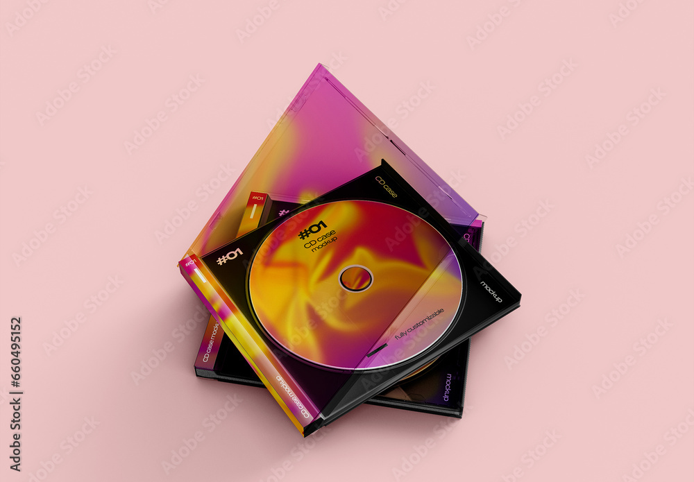 Stacked CD Jewel Case Mockup Mockup Stock Template | Adobe Stock