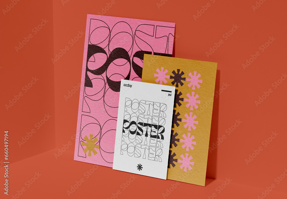 Standing Posters Mockup Stock Template | Adobe Stock
