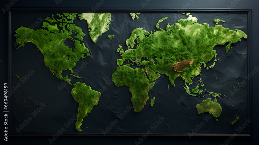 Striking horizontal display of Earth's map, showcasing continents and ...