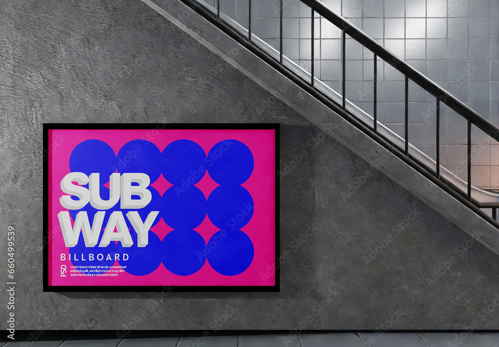 Subway Billboards Mockup Stock Template | Adobe Stock