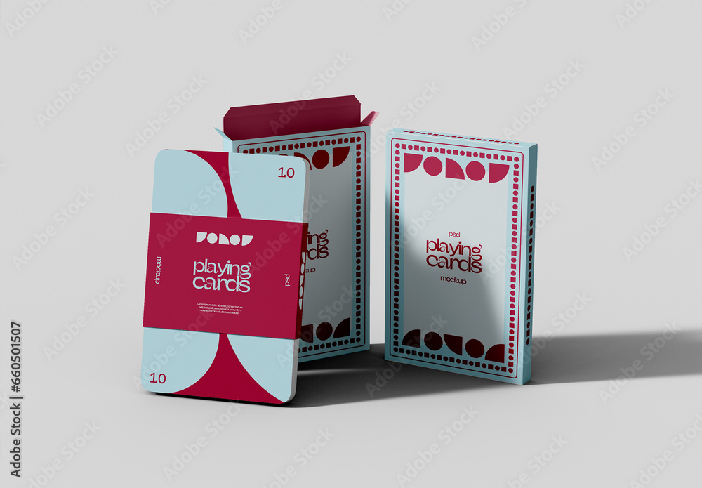 Boxes with Playing Cards Mockup Stock Template | Adobe Stock