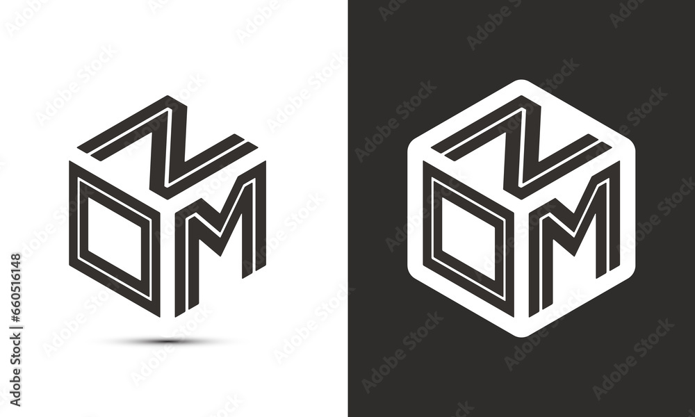 NOM letter logo design with illustrator cube logo, vector logo modern ...