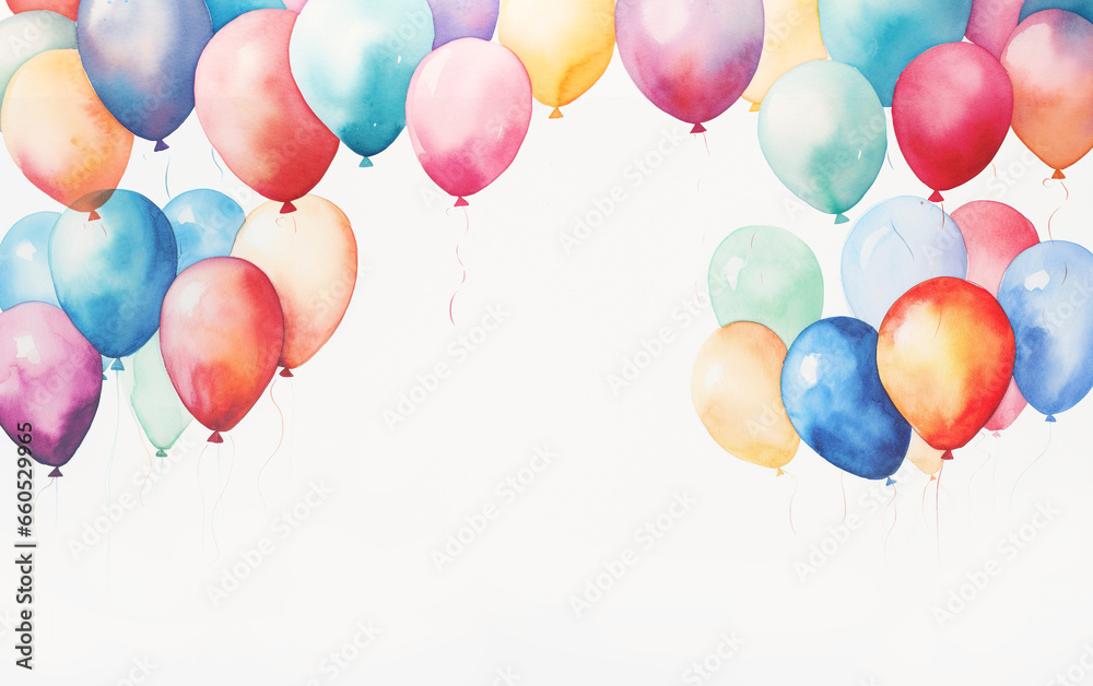 空飛ぶたくさんのカラフルな風船のイラスト Illustration Stock Adobe Stock