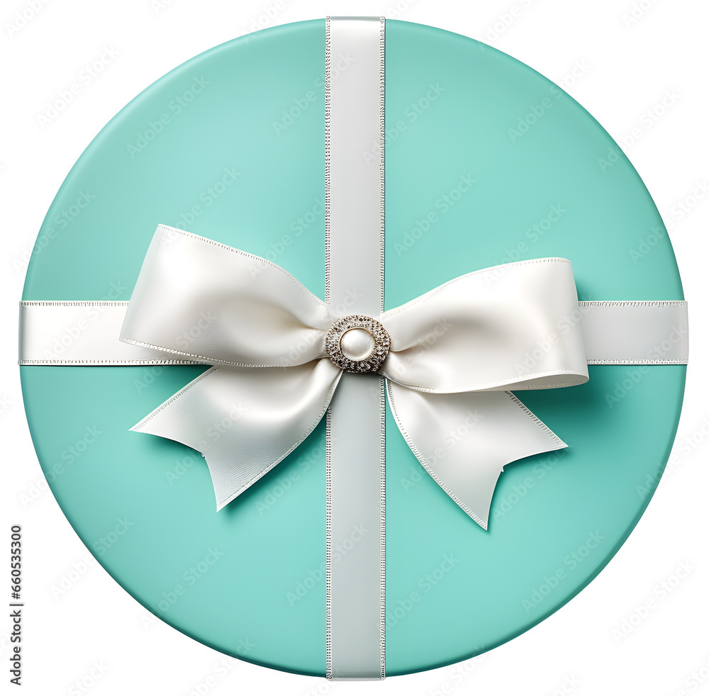 Tiffany blue gift box with ribbon Stock Illustration | Adobe Stock