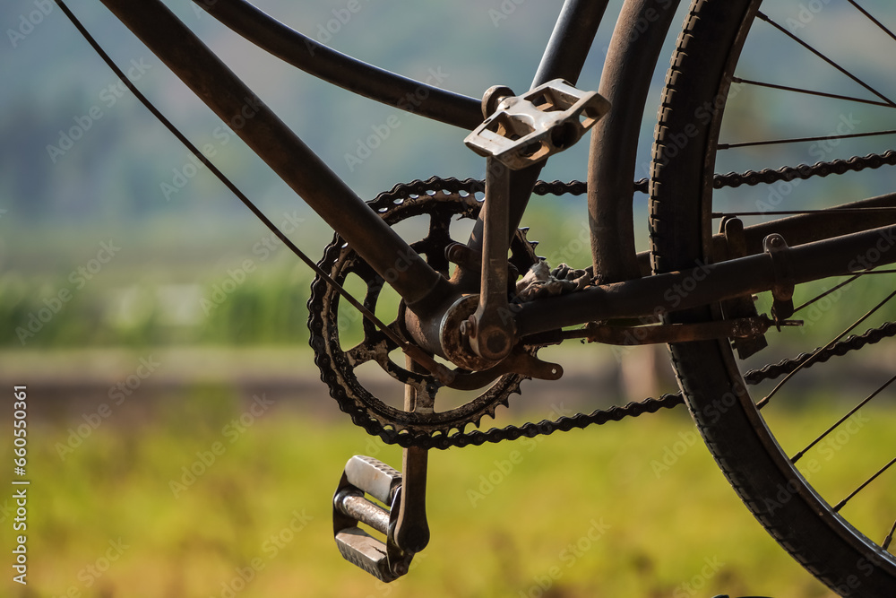 Classic old fashioned black gents roadster bicycle from early 20th ...