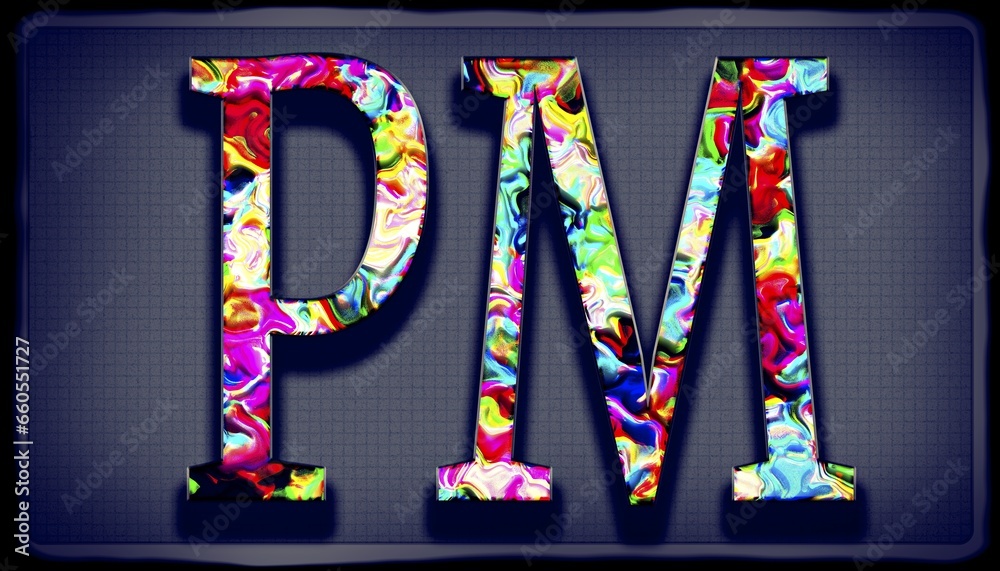 Double letter signature PM in an unique design named Painter rough ...