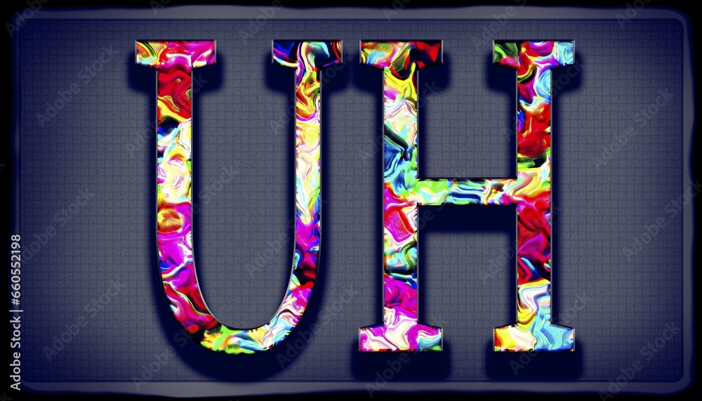 Double letter signature UH in an unique design named Painter rough ...