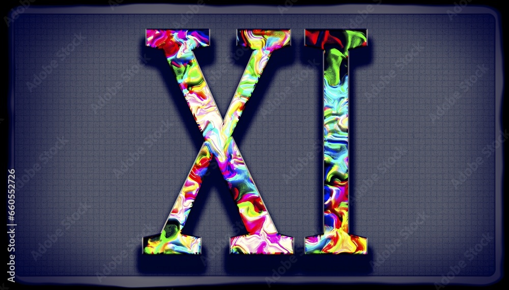 Double letter signature XI in an unique design named Painter rough ...