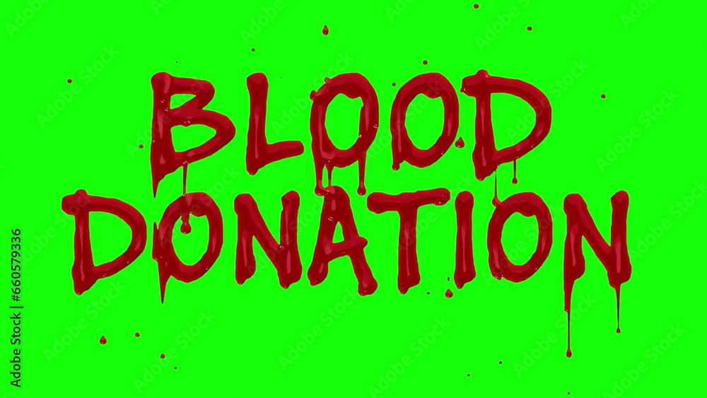 Vidéo Stock blood donation banner sign in blood dripping visual effect ...