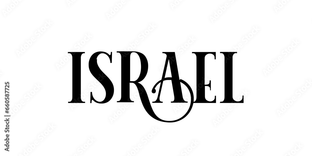 Israel word text on a transparent background. Vector illustration Stock ...