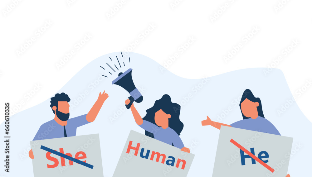 Gender neutral vector illustration person. He , she - human design ...