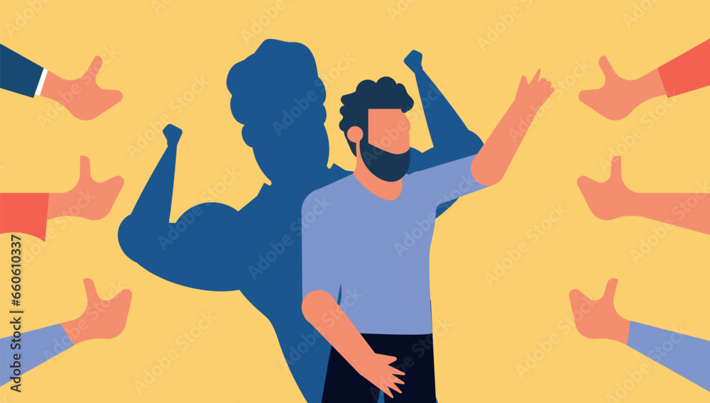 Public approval people person vector illustration concept. Hand accept ...