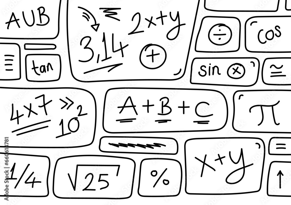 hand drawn math symbols. hand drawn math symbols on knitted wall ...