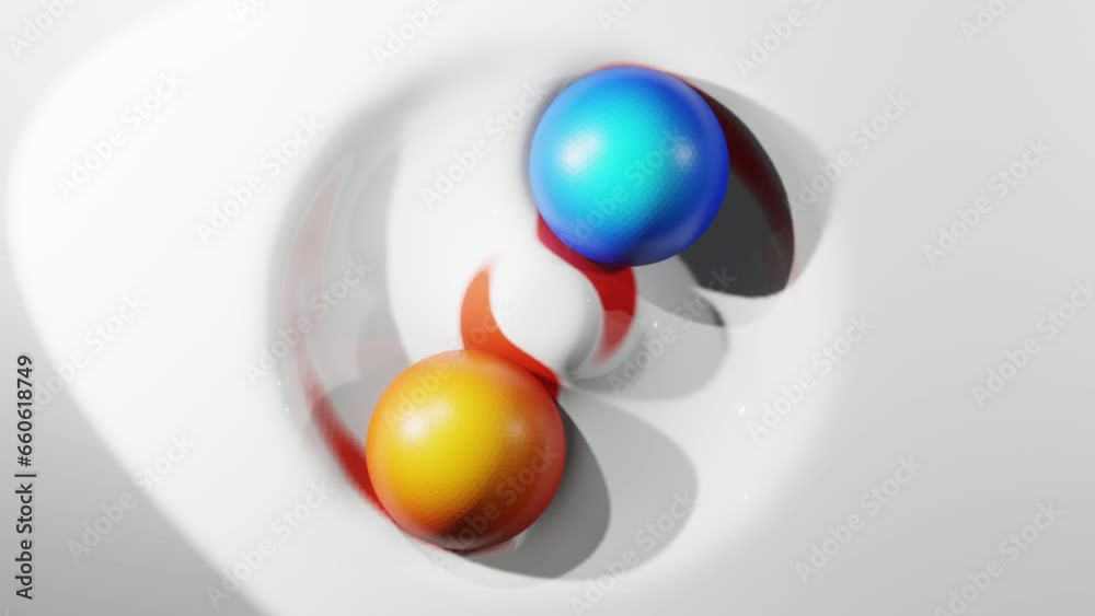 Looped VJ animation. Rotating balls, soft base, yin-yang. Dj visuals ...