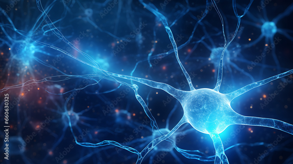 Neuron cells neural network under microscope neuro research science ...