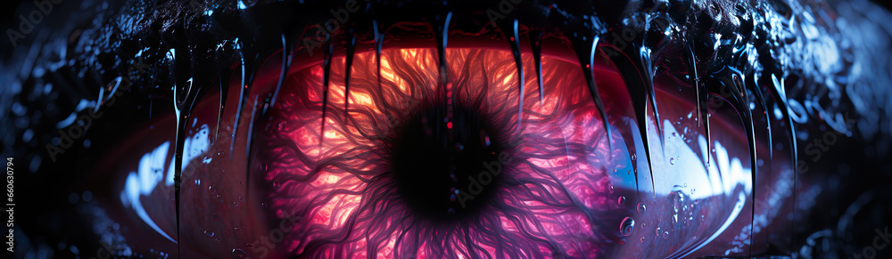 Fantastic Eye Of A Terrible Devilish Creature. Illustration On The ...