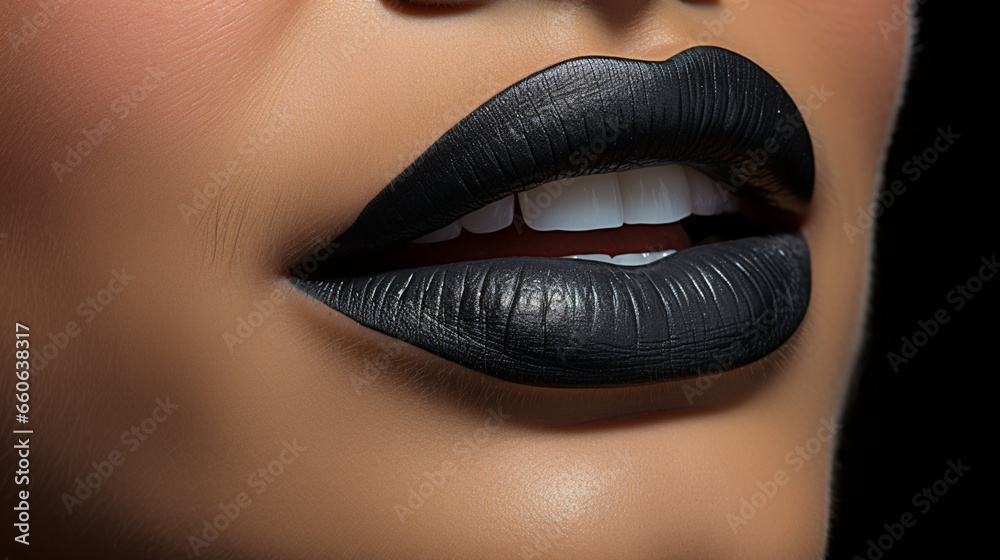 Lips painted black on the cover of 'LIPS'. Mysterio's Lips: Eclipse of ...
