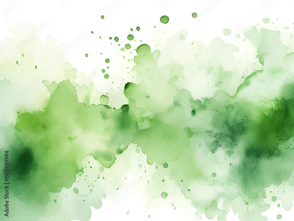 Dark green watercolor spot splash on white background Stock ...