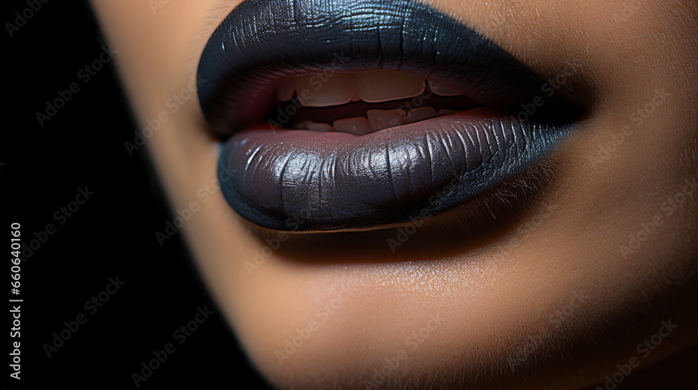 Lips painted black on the cover of 'LIPS'. Mysterio's Lips: Eclipse of ...