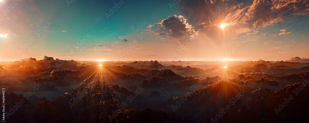 incredible realistic sunset clear sky awsome energy 8k octane render ...