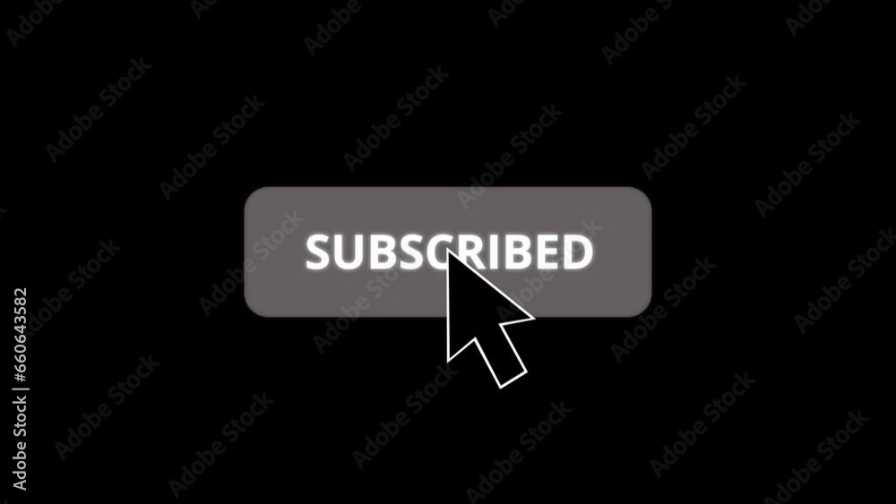 animated red subscribe button being clicked bei cursor. Animation of ...