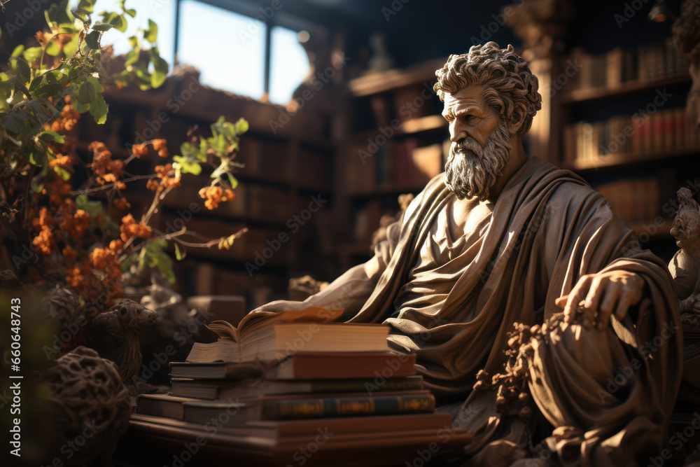 An ancient Greek statue of Aristotle, symbolizing the enduring wisdom ...