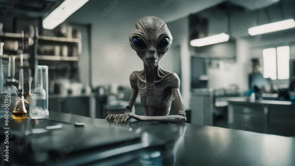 Extraterrestrial Aliens in Human Labs. Alien Creatures from Outer Space ...