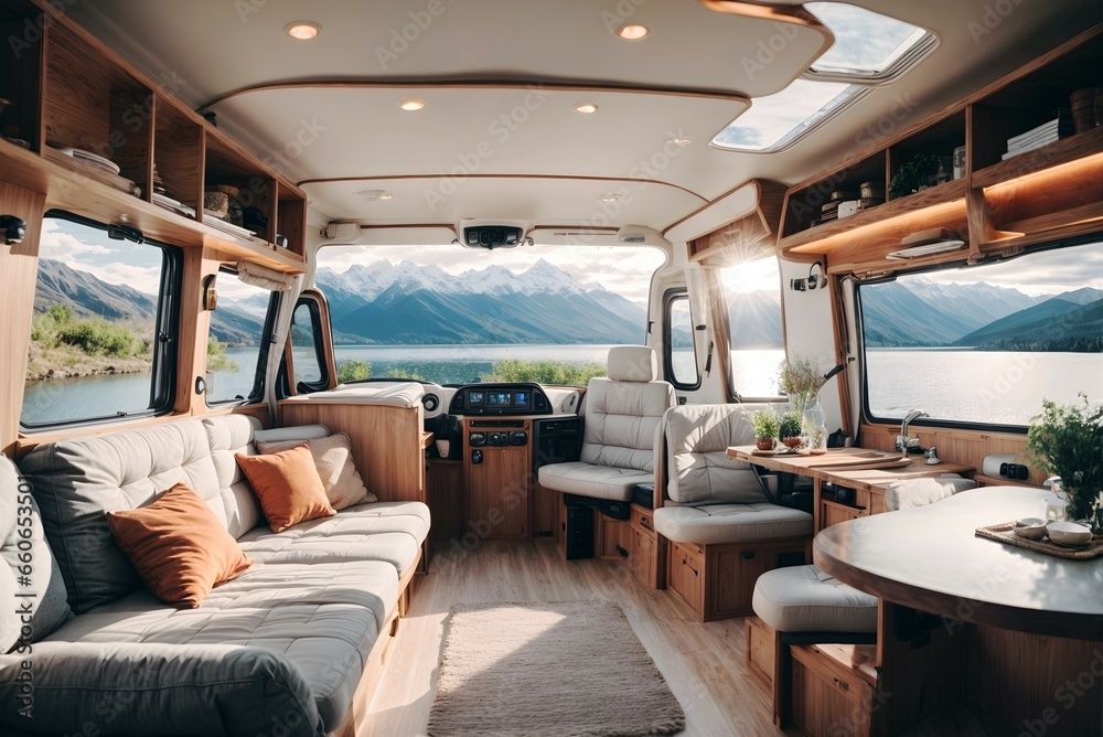 Van converted to tiny house, van life concept, house on wheels interior ...