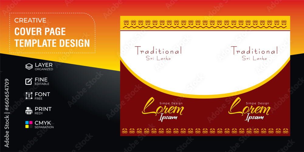 Traditional cover page design template file cover design, brochure ...