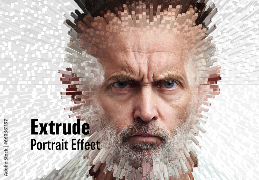 Extrude Portrait Effect Stock Template | Adobe Stock