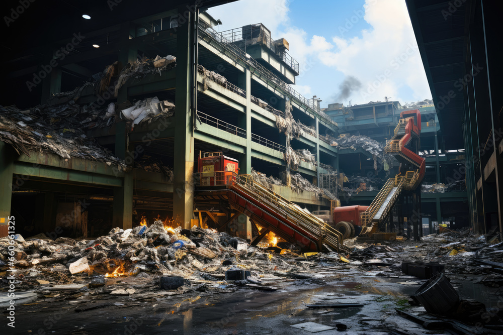 A circular waste management facility recovering valuable materials from ...