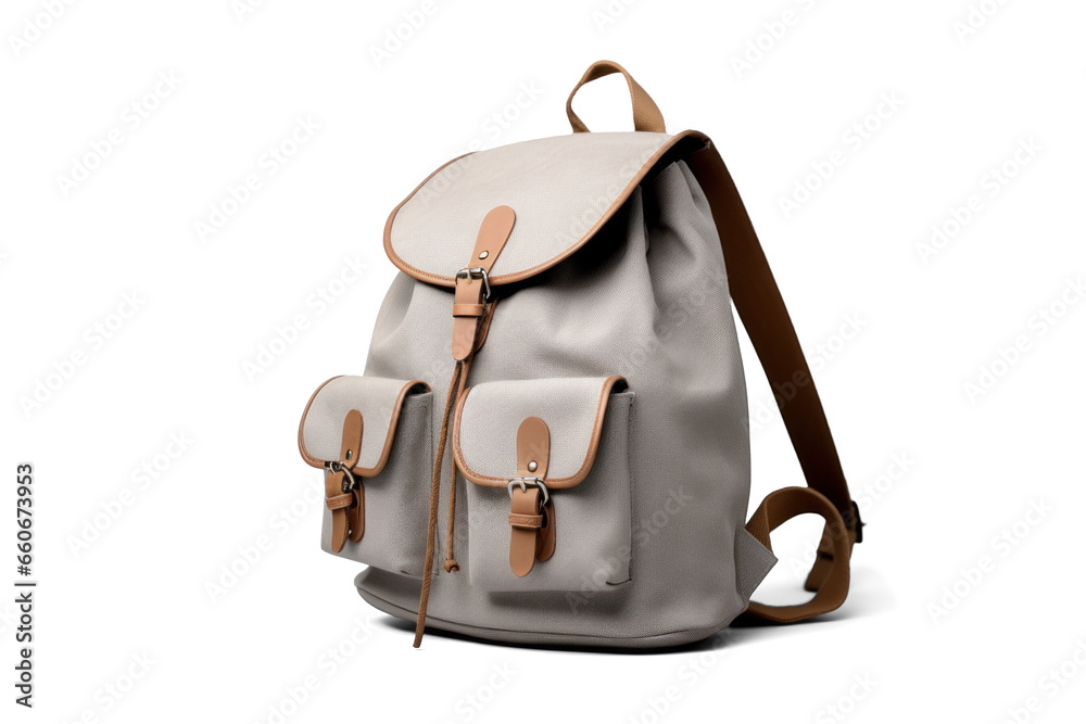 classic brown backpack, png file of isolated cutout object with shadow ...