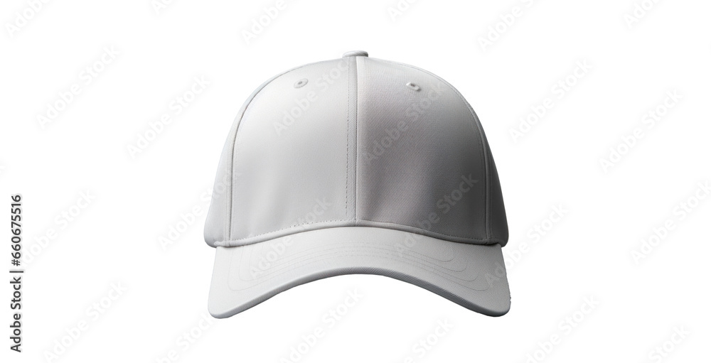 grey baseball cap mockup front view, png file of isolated cutout object ...