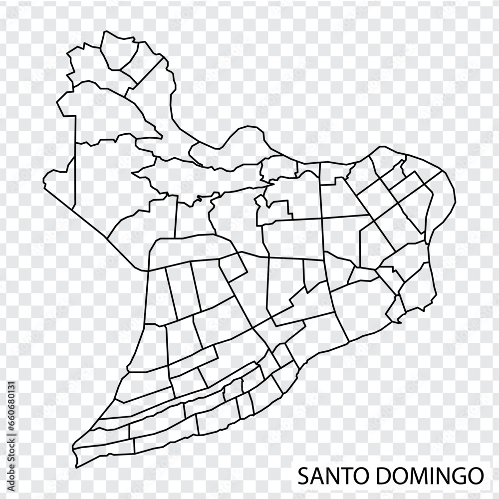 High Quality map of Santo Domingo is a capital of Dominican Republic ...