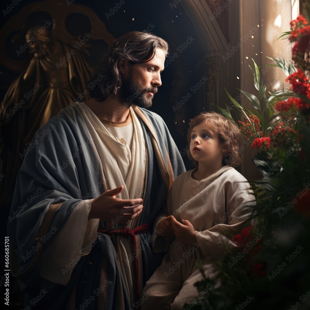 Saint Joseph. betrothed husband of the Blessed Virgin Mary , religion ...