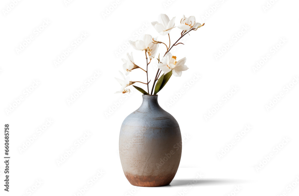 vase with beautiful white flowers, png file of isolated cutout object ...