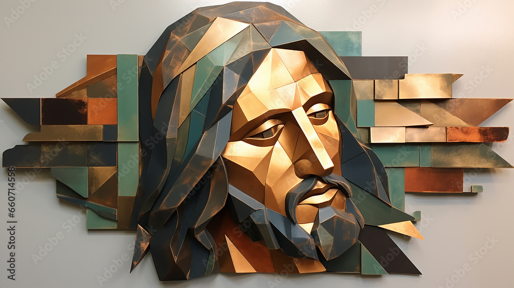 jesus cristo geométrico Stock Illustration | Adobe Stock